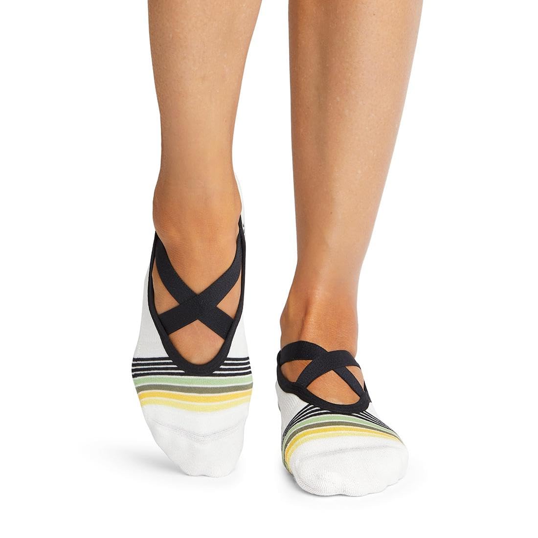 TAVI NOIR Women’s Non-Slip Socks 2 pack -Grip Barre, Dance, Yoga Socks, Ebony & Stone, Medium