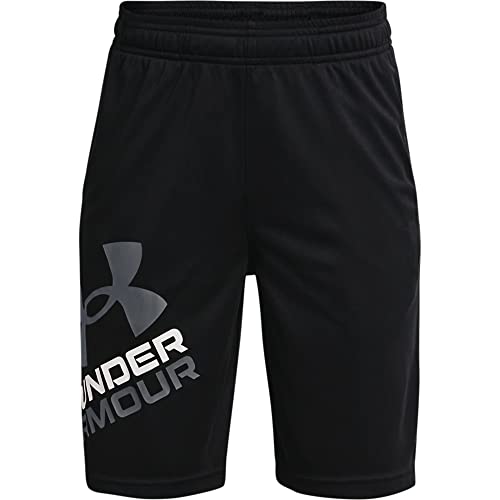 Under Armour boys Prototype 2.0 Logo Shorts , Black (003)/Pitch Gray , Youth Medium