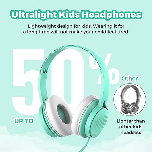 TuneFlux Kids Headphones, Design for Boys and Girls-Green