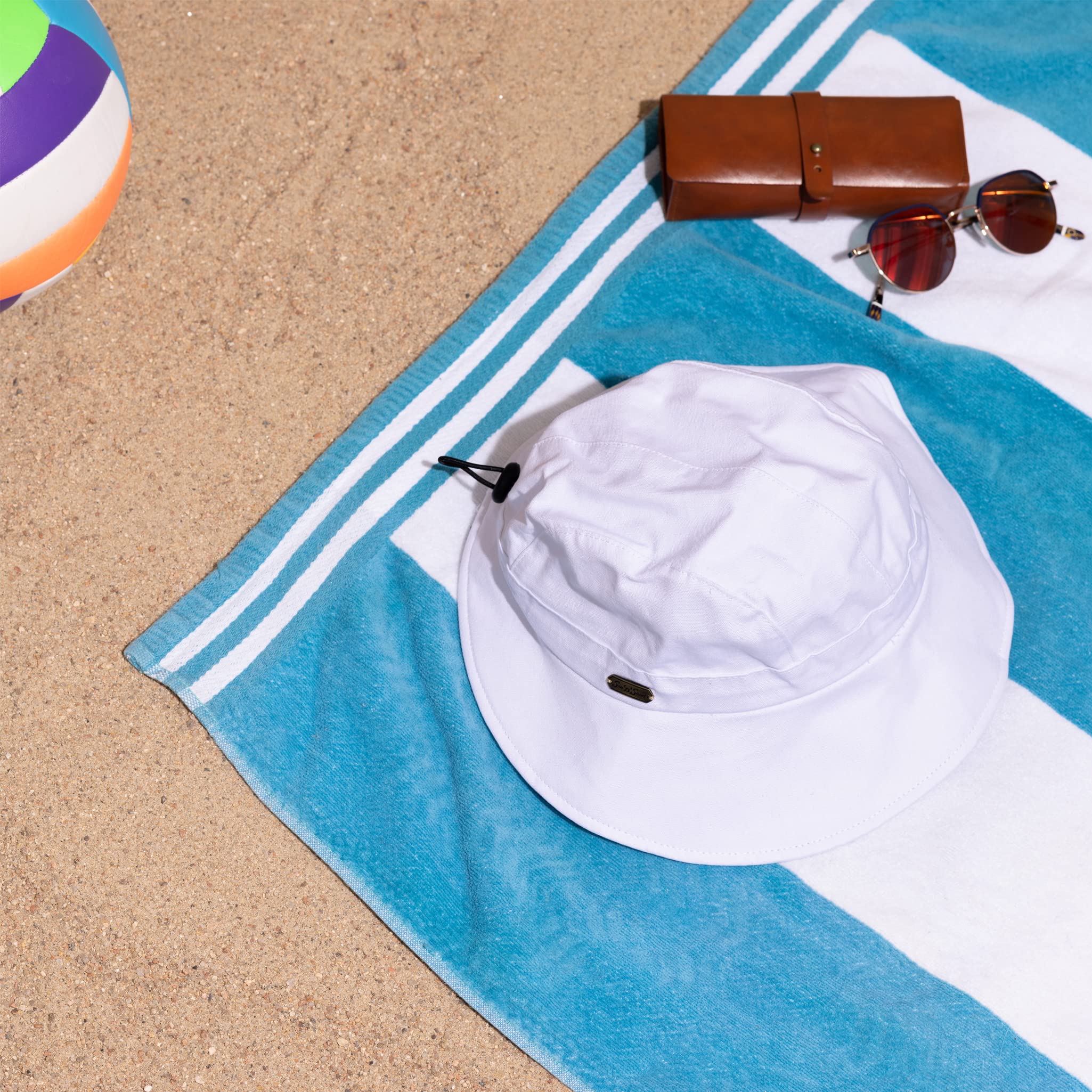 Sun 'N' Sand Packable Sun Hat Women - Cotton Summer Hat - Beach Hats for Women - Foldable Packable Hat with Drawstring - 3.5" Brim - Natural