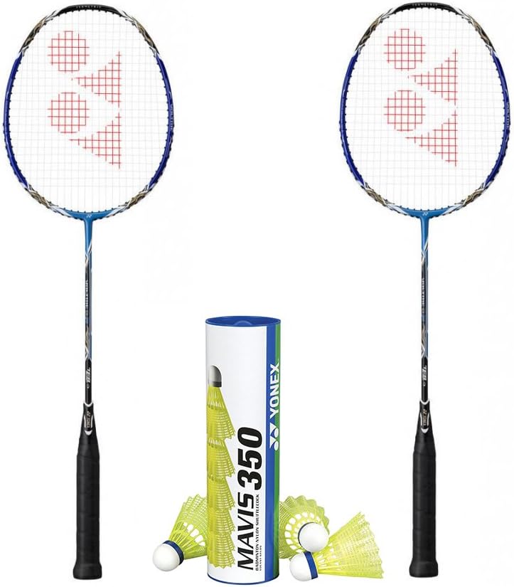 YONEX Voltric 0F Badminton Racket with Mavis 350 Medium Yellow Shuttlecock Combo Set