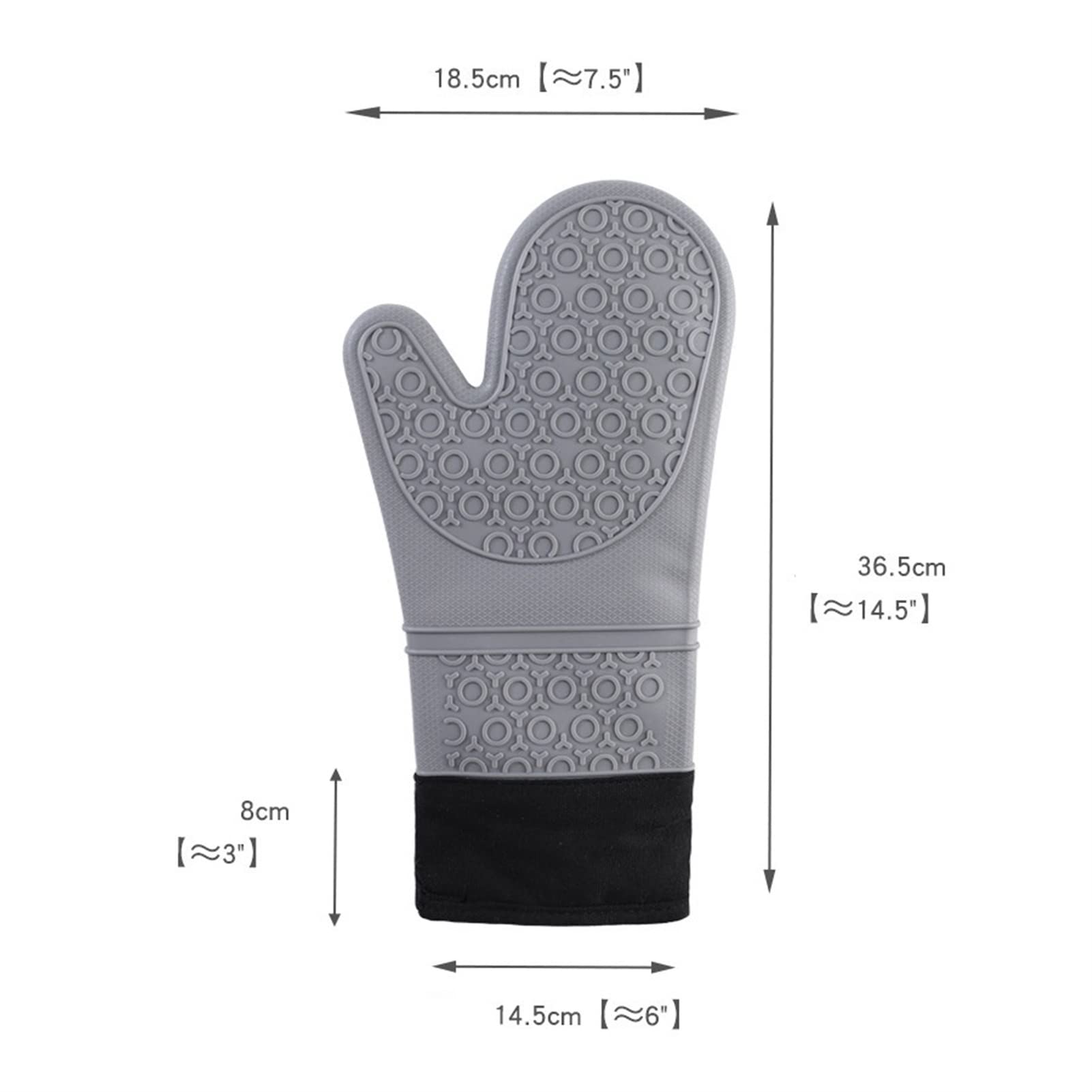 TBMAKE Oven Mitt Silicone Heat Resistant Gloves Household Long Cotton Microwave Mittens Oven Kitchen Baking Glove Cooking Barbecue Gants (Color : 1pcs Red)