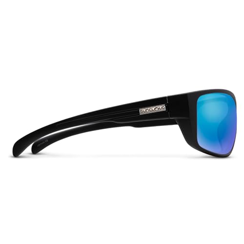 Suncloud Milestone Polarized Sunglasses β 100% UV Protection β Comfortable Fit, Trendy Design β for Men & Women β Matte Black + Polarized Blue Mirror Lenses