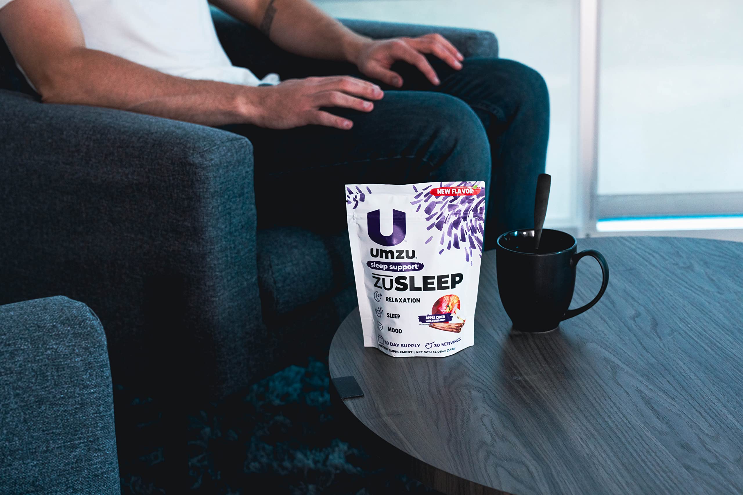 UMZU zuSleep - Natural Sleep & Relaxation Support - with Ashwagandha Root Extract, L-Theanine & Magnesium - Take 1x Daily with Water - 30 Day Supply - 12.6 oz - Apple Cider with Cinnamon