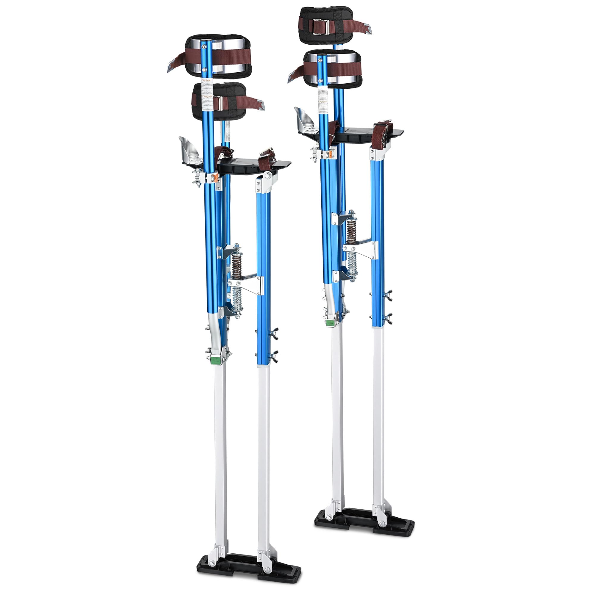 WeChef 50-64 inch Pro inch Drywall Stilts Height Adjustable Lifts Aluminum Tool Non slip for Cleaning Painting Pruning Branches Blue