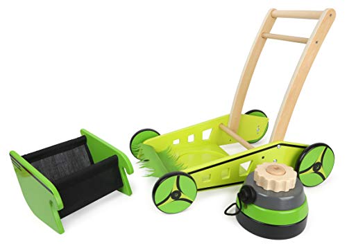 small foot wooden toys Lawn Mower & Baby Walker playset Designed for Children 12+ Months