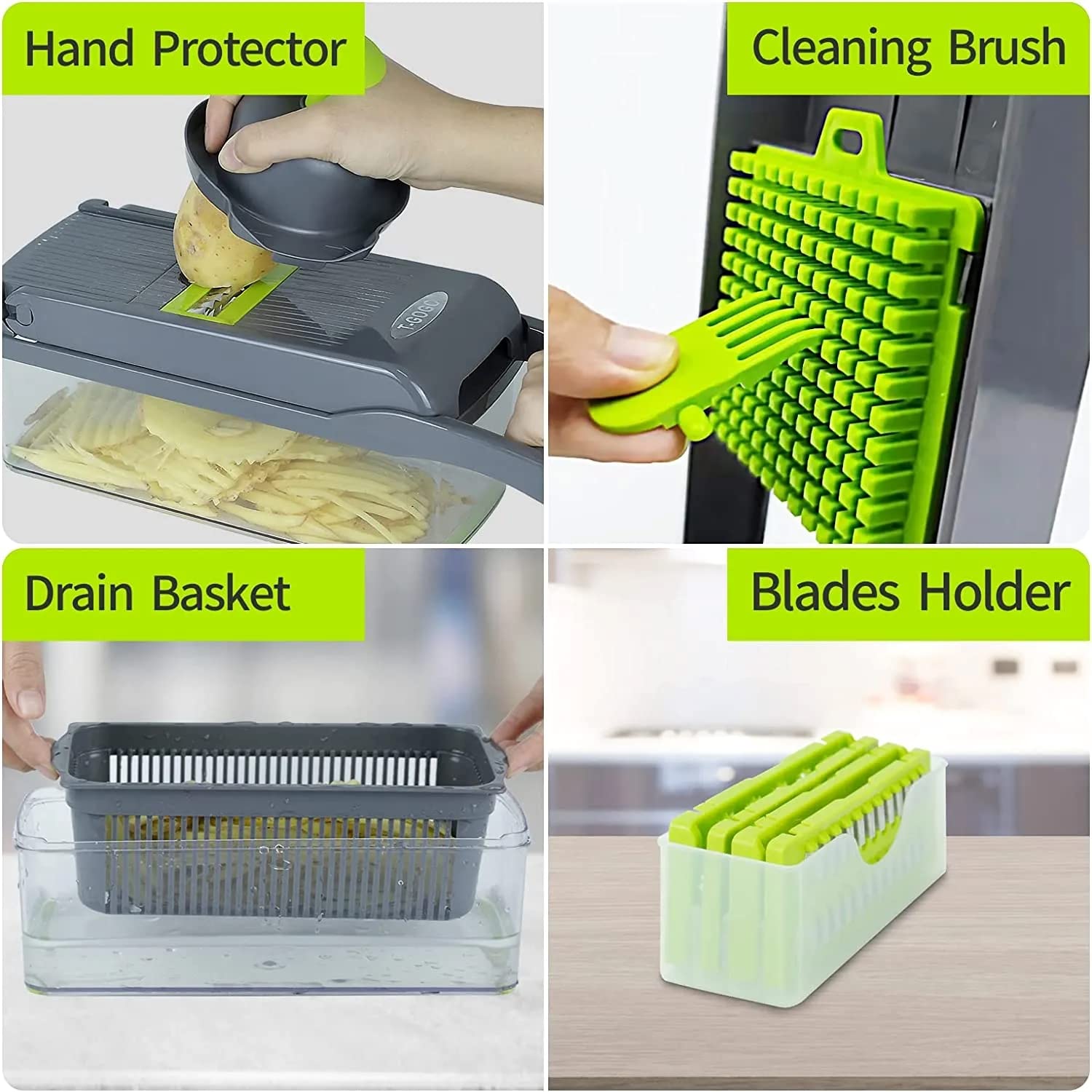 Vegetable Chopper, Multifunctional 12 in 1 Food Chopper, Kitchen Helper, Vegetable Slicer, Veggie Dicer, Onion Cutter with Container