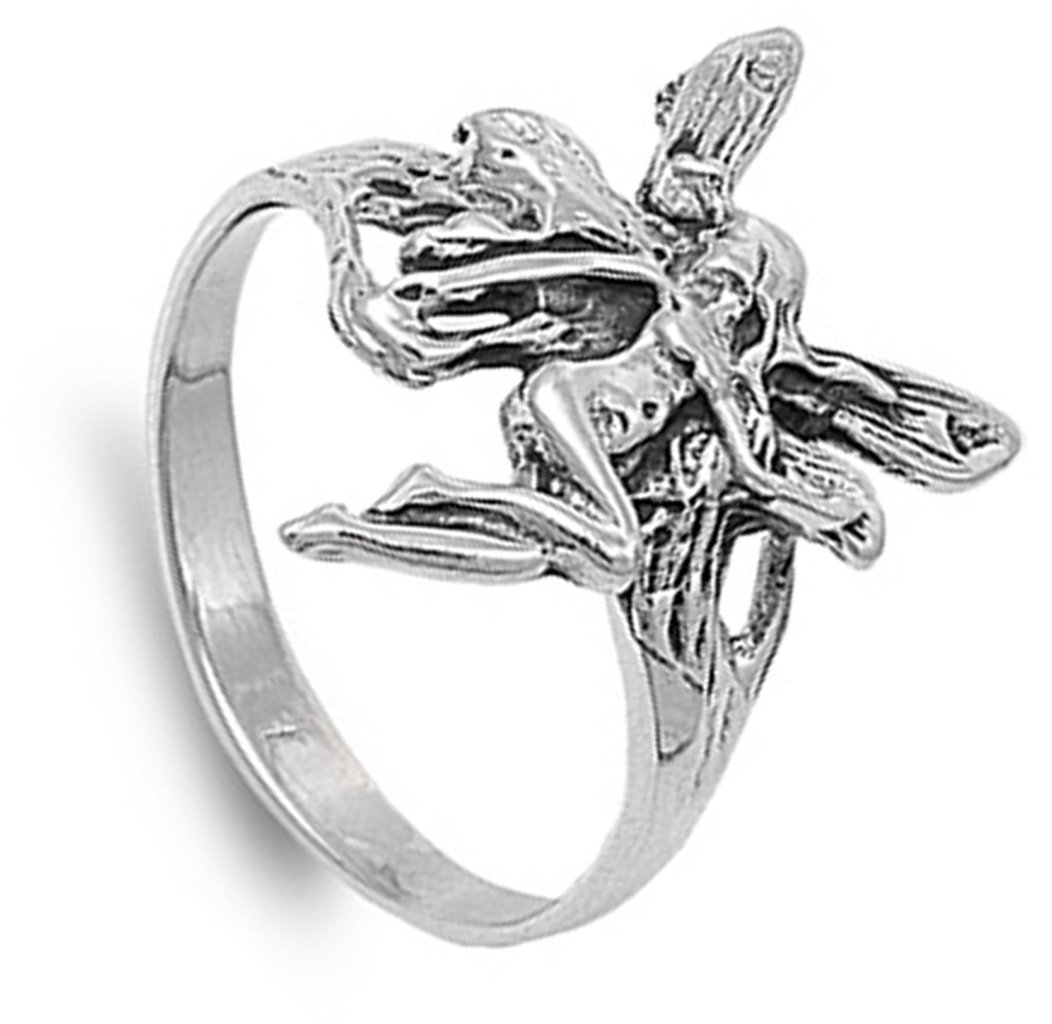 Sterling Silver Fairy Ring Oxidized Antiqued Finish Faerie Band 925 Size 6