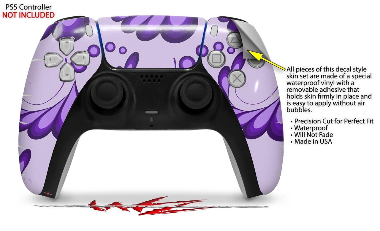 WraptorSkinz Skin Wrap compatible with Sony PS5 DualSense Controller Petals Purple (CONTROLLER NOT INCLUDED)