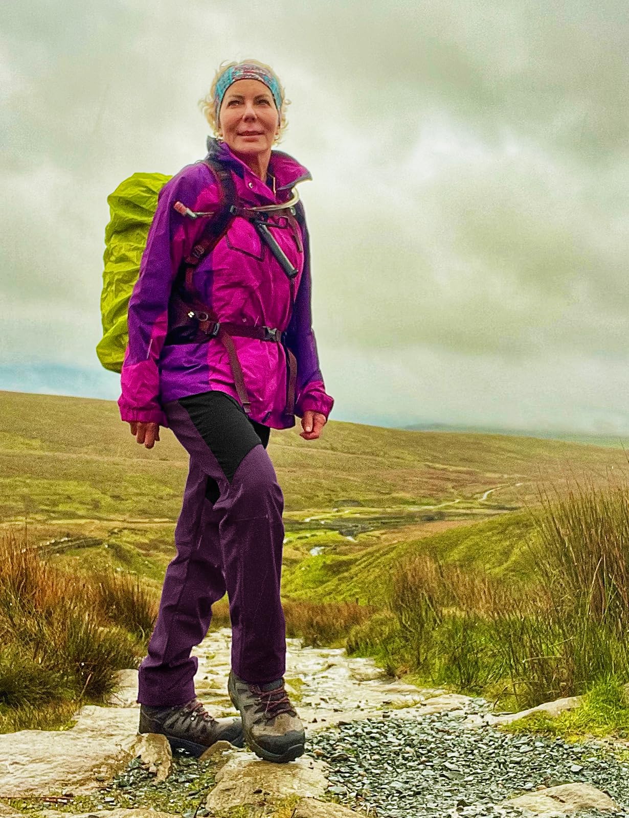 TBMPOY Women's Ski Windproof Waterproof Snow Pants Outdoor Hiking Fleece Lined softshell Pants Purple L
