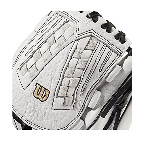 Wilson 2022 A1000 V125 12.5" Fastpitch Outfield Glove - Left Hand Throw, Black/White/ Metallic Gold