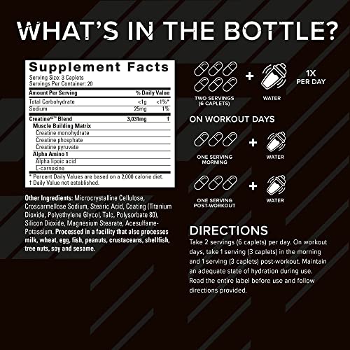 Six Star Creatine Pills Post Workout X3 Creatine Capsules | Creatine Monohydrate Blend | Muscle Recovery & Muscle Builder for Men & Women | Creatine Supplements, 20 Servings