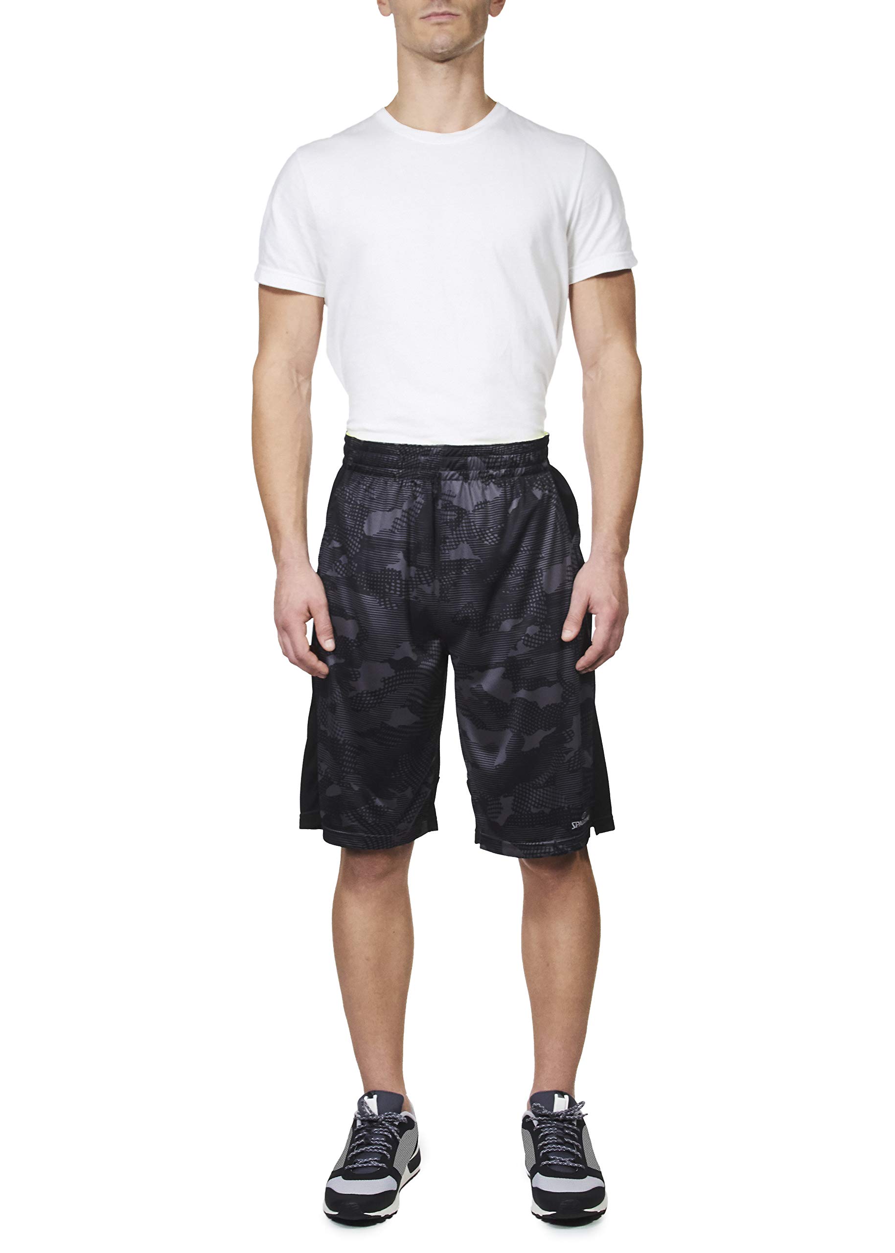 Spalding Mens Extreme Performance Basketball Shorts, Grey (S911187), Medium