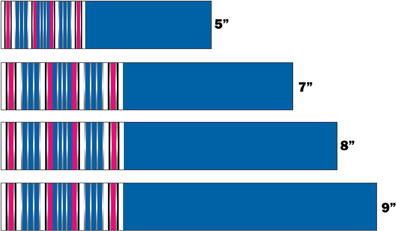 White Water Archery Non-Laminated Blue Background Pink Stripe Traditional 18 Crest Arrow Wraps 15 pk Choose Length Width (9, 1)