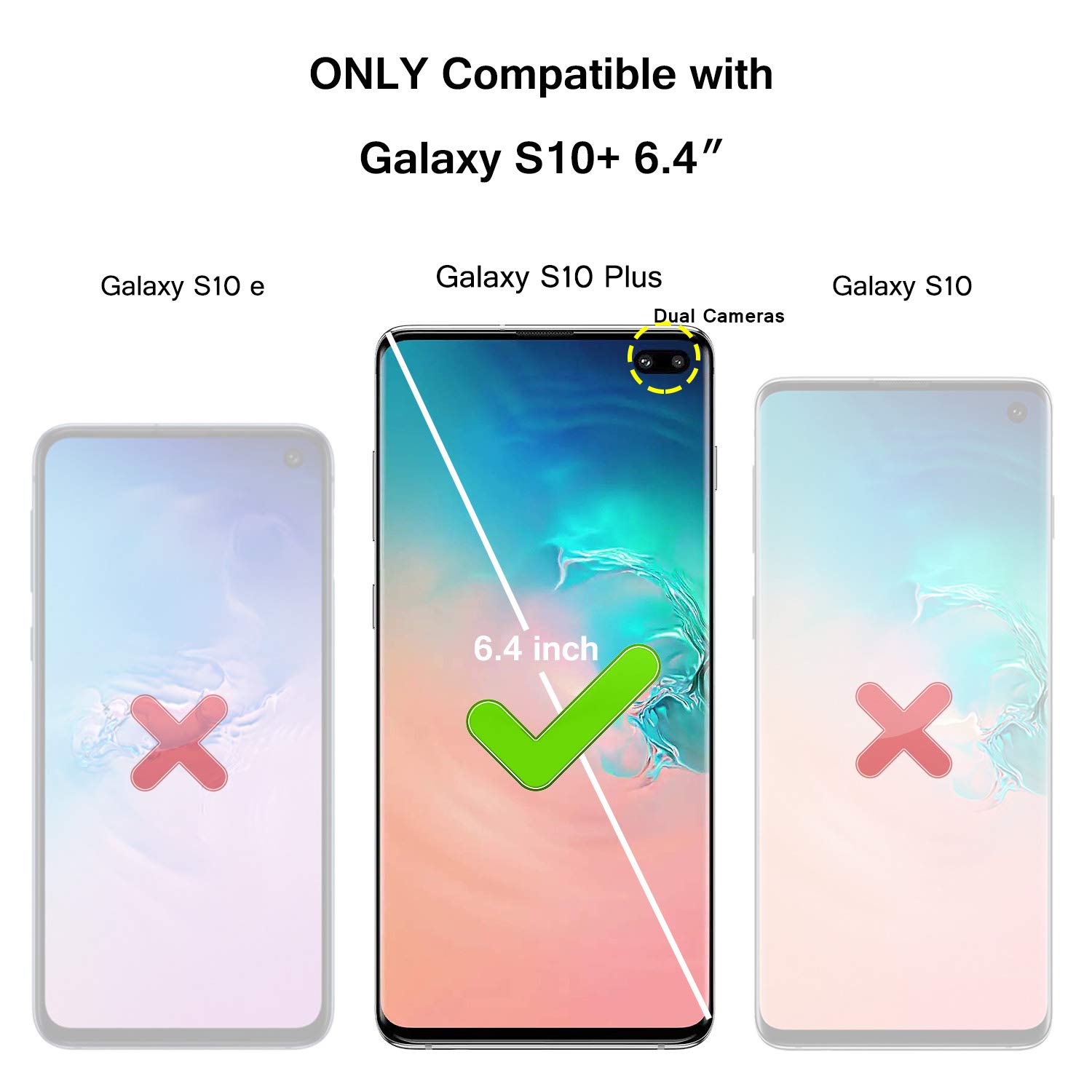 Weuiean Case [Shock-Proof Drop Protection] with [Sound Conversion] Feature Flexible Soft Silicone Bumper Protective Cover Clear Case, Samsung Galaxy S10 Plus 6.4" - Clear