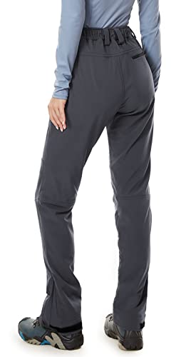 Wespornow Women's-Snow-Ski-Pants for Winter Outdoor Fleece-Lined-Water-Resistant-Hiking-Insulated-Pants with Zipper Pockets(Grey,Medium
