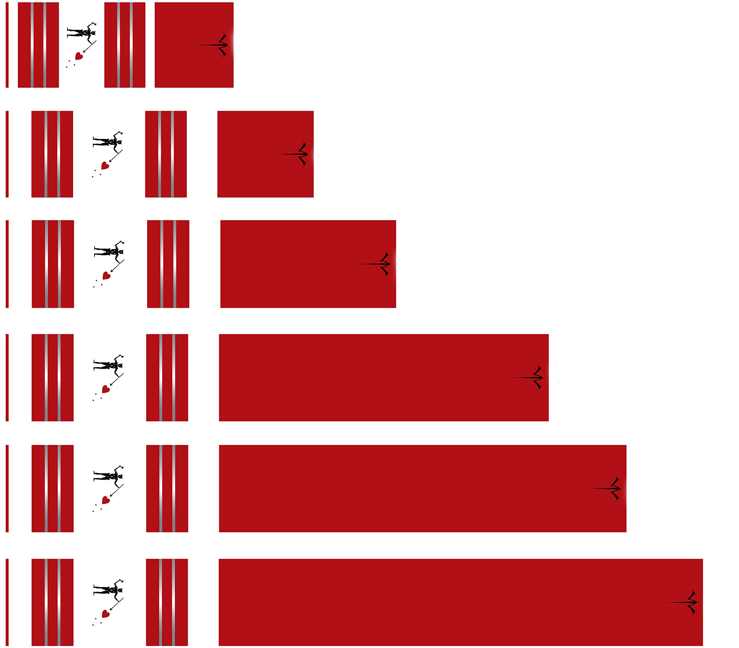 White Water Archery Non-Laminated Blackbeard's Red Flag Pirate Traditional Arrow Wraps 15 Pc Choose Length Width (8, 1)