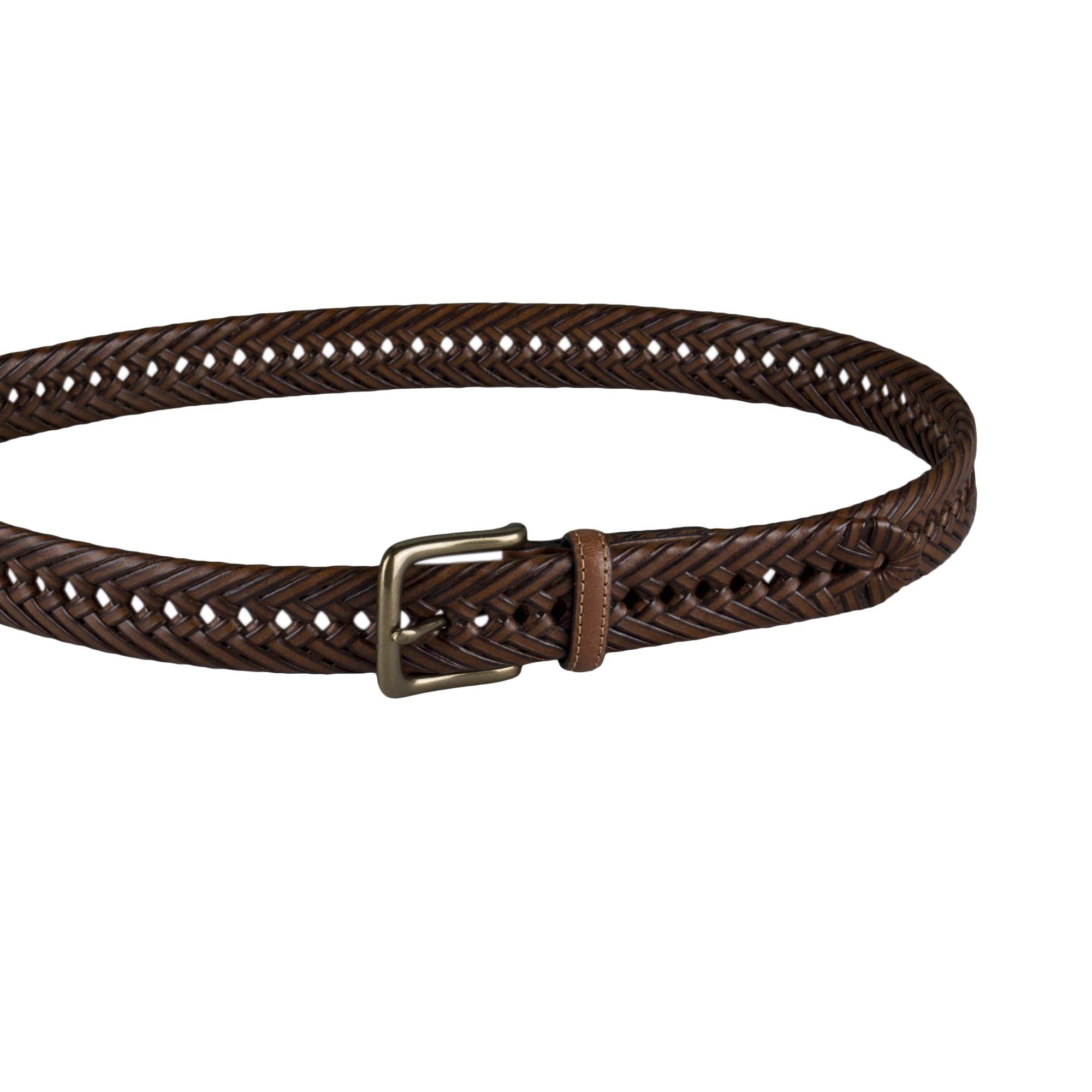 Tommy Hilfiger Men's Braided Casual Belt, Saddle, 34