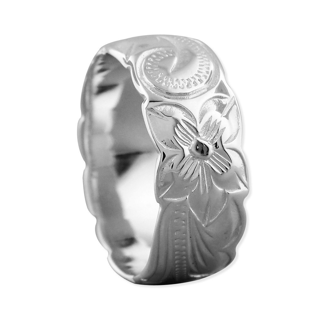 Sterling Silver Hawaiian Wedding Band Ring 7.5mm Size 5