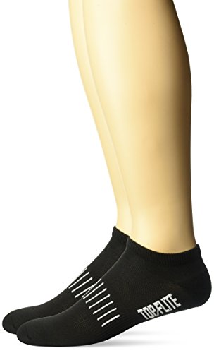 Top Flite Men's Sport Low Cut Socks with Cushioned Heel/Toe 2 Pack, Black, Large