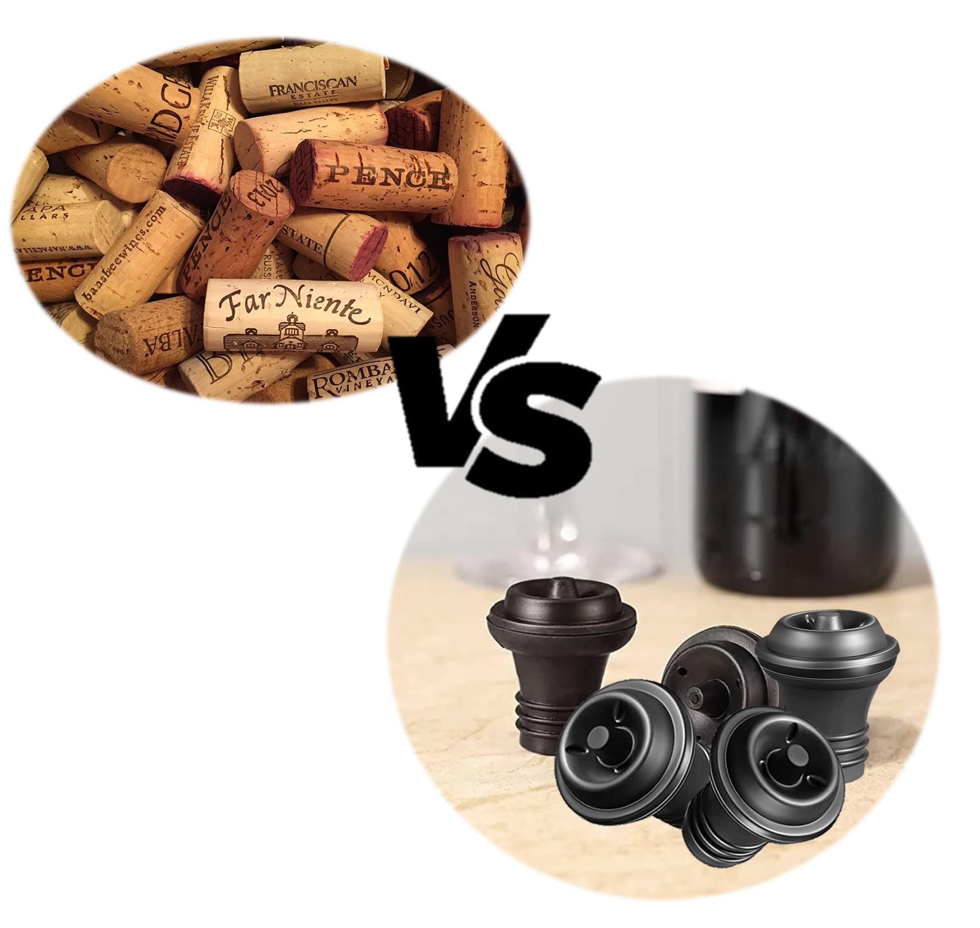 Wine Stoppers For Wine Bottles β 5 Vacuum Wine Corks for Wine Bottles and 1 Rubber Wine Sealer for Wine Bottles Best Wine Bottle Corks - in Gift Box