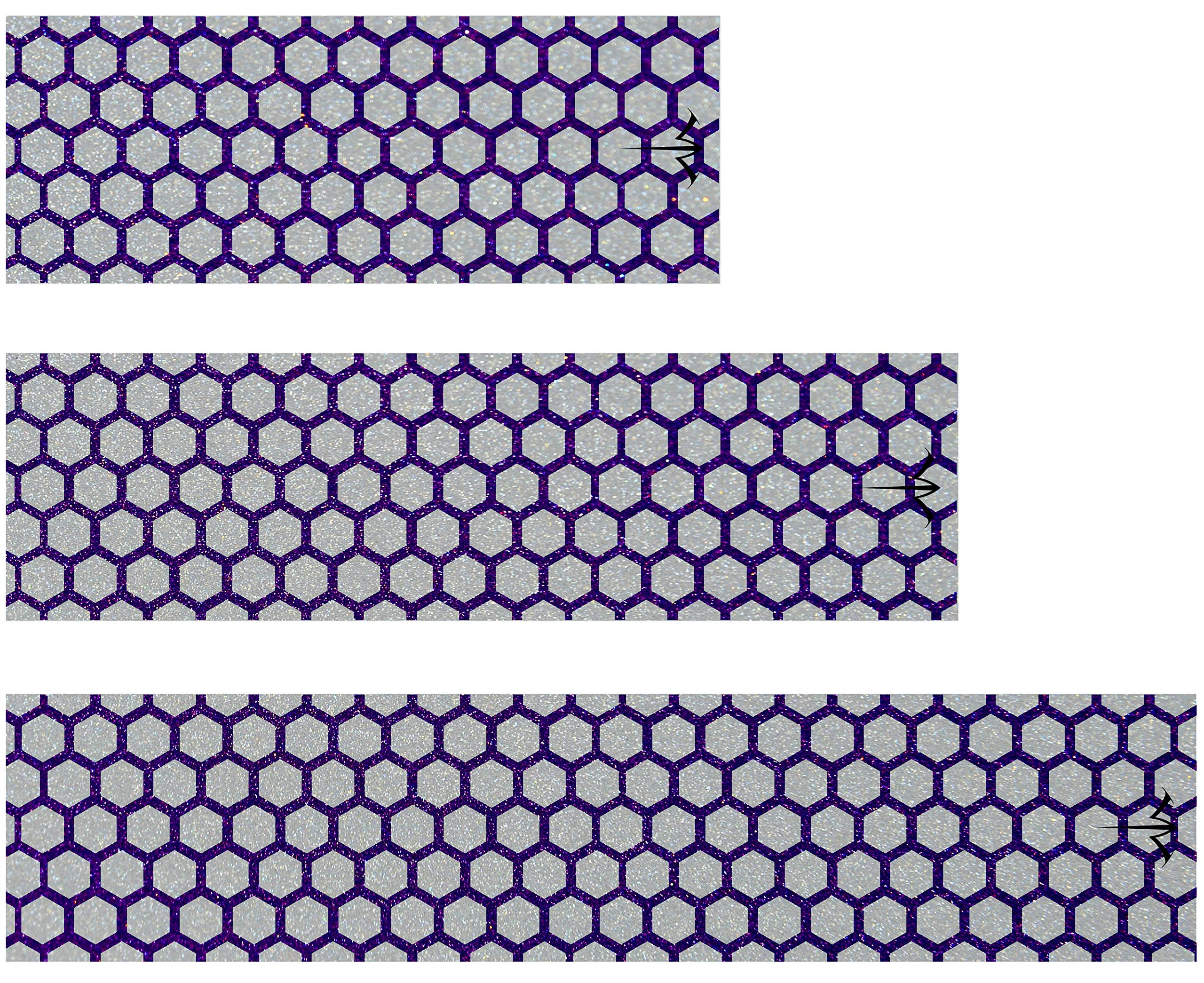 White Water Archery Purple Reflective Open Honeycomb Arrow Wraps 15 Pc Pack 10 Colors Choose Length Width (4.75)