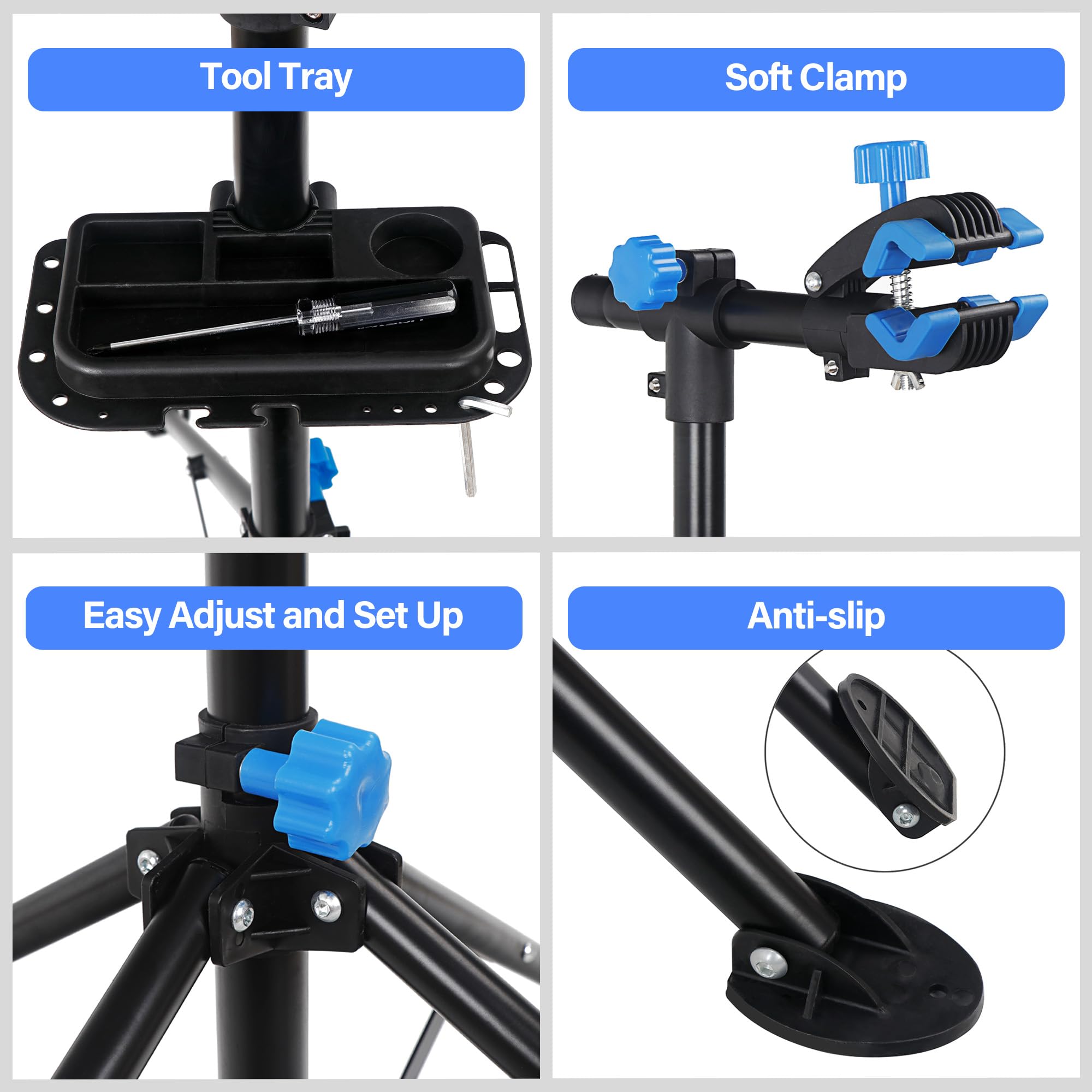 ZENY Adjustable Bike Repair Stand, Shop Home Bicycle Mechanic Maintenance Rack 66 lbs, Portable Quick Release Bicycle Maintenance Workstand