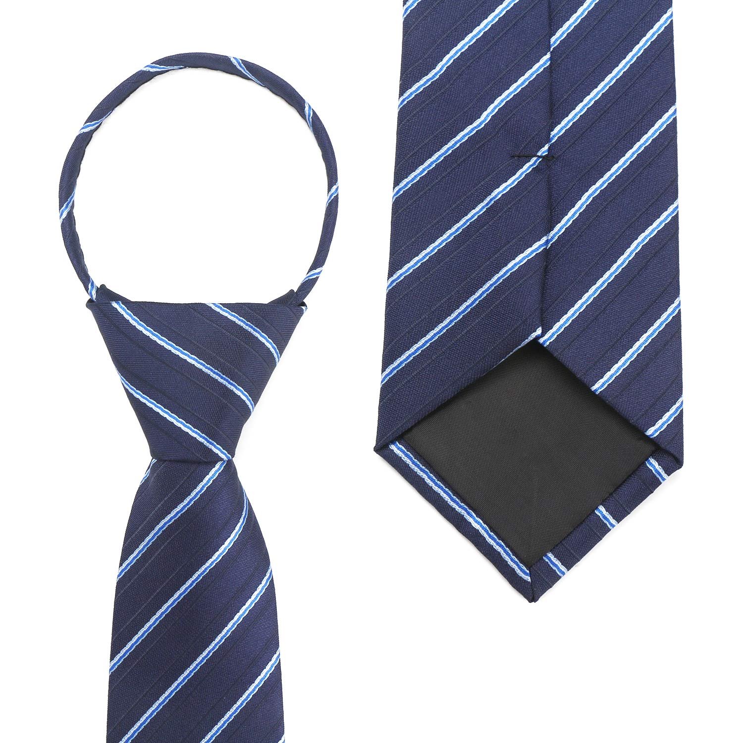 Segarty Zipper Ties for Men, 14PCS 18" Normal Skinny Neck Ties Bulk, Solid Silk Mens Pre Tied Necktie Set for Business Wedding Graduation