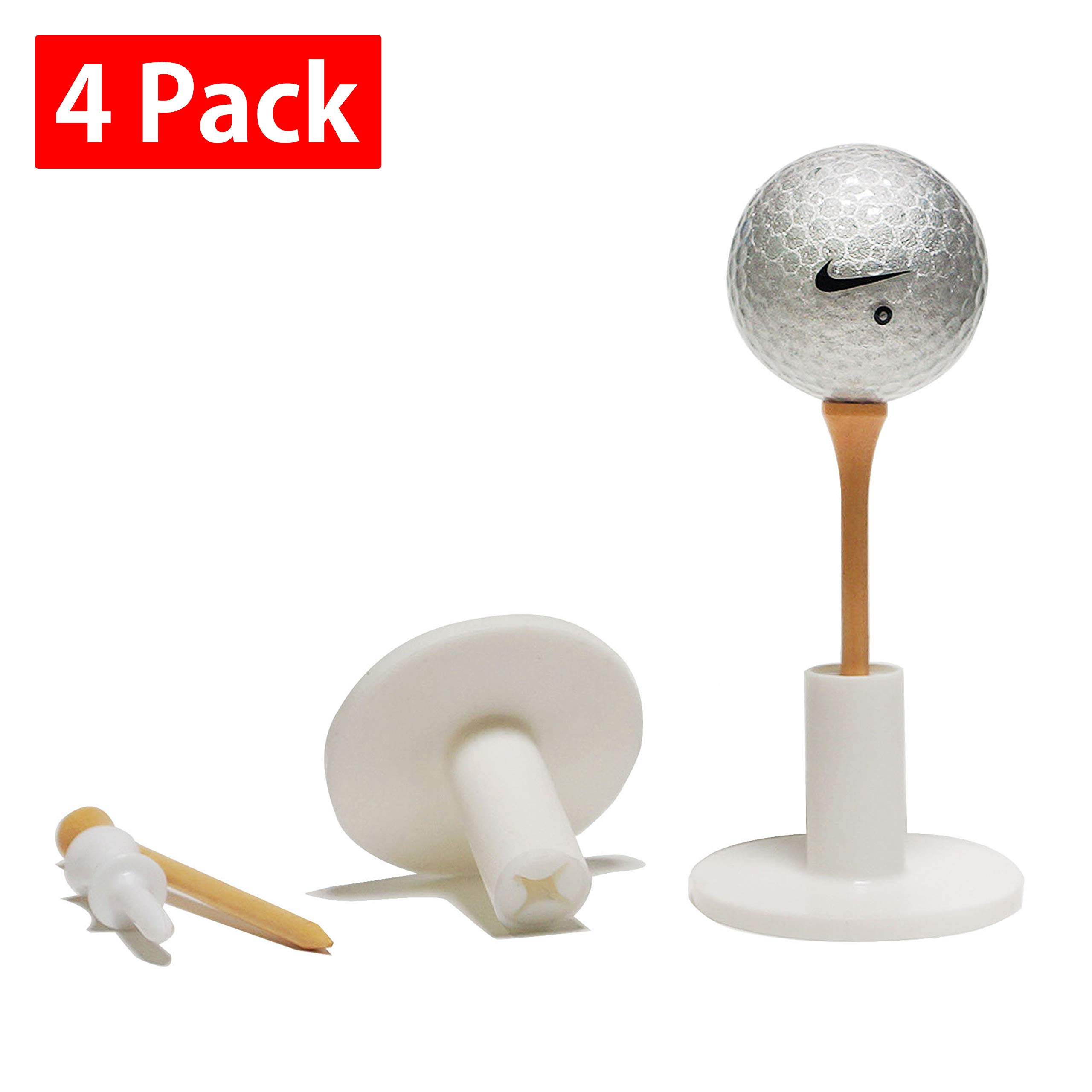 Vinyl Quote Me Rubber Golf Tee Holder Set for Practice & Driving Range Mats (4 Pack)