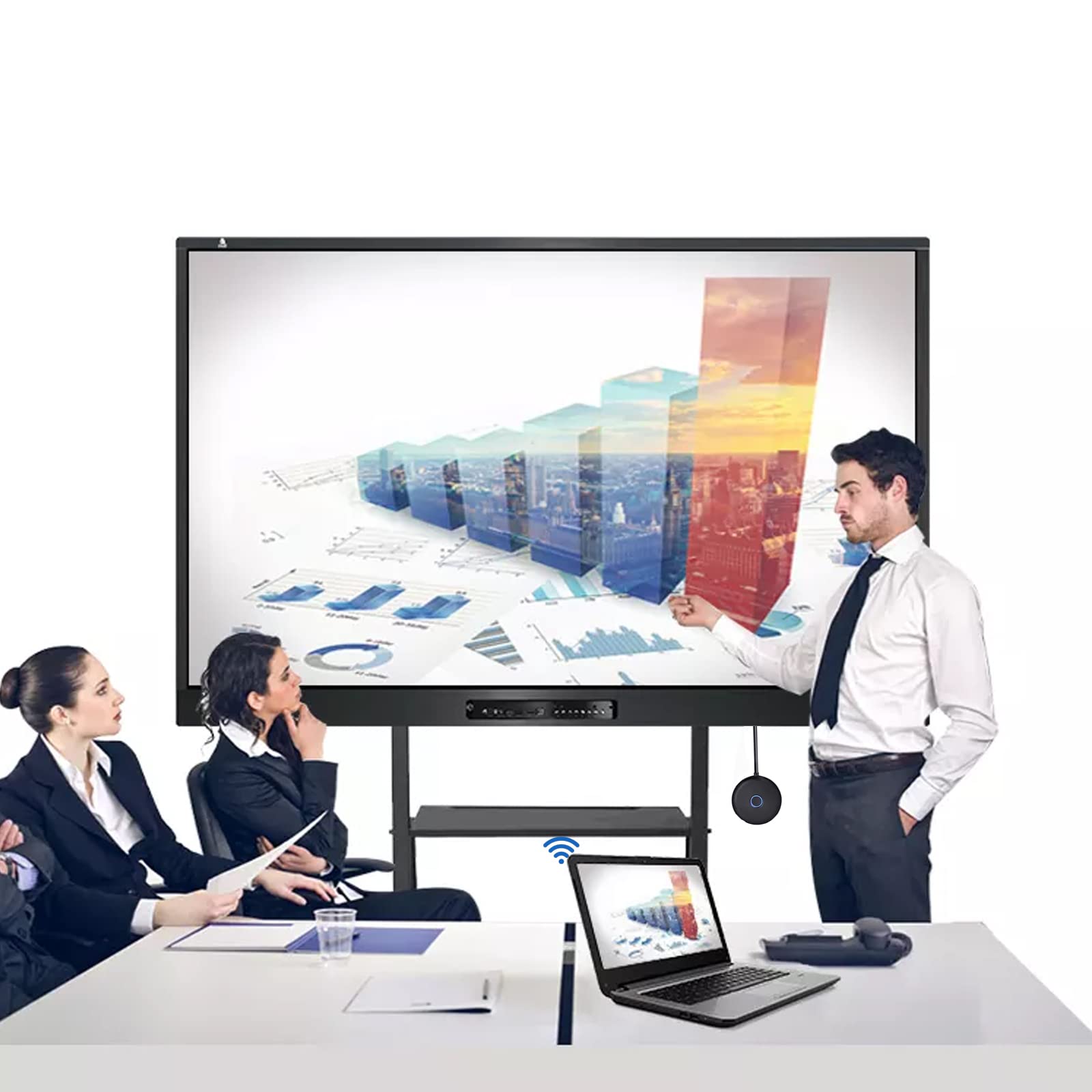 Wireless HDMI Display Adapter, for iOS/MacBook Mirroring/Casting Screen to Monitor/Projector/TV,Used for Meeting/Speech/Home Theater,2.4GHz and 5GHz Dual Band WiFi,4k@60hz Display