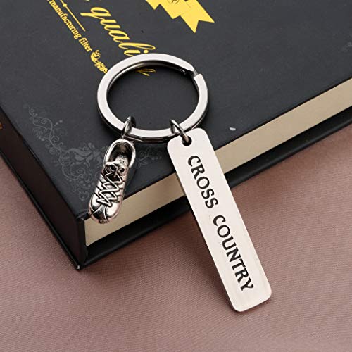 SEIRAA Sister Keychain Running Jewelry Runners Gift Run Shoe Charm Key Chain Inspirational Runner Marathon Gift (Cross Country)