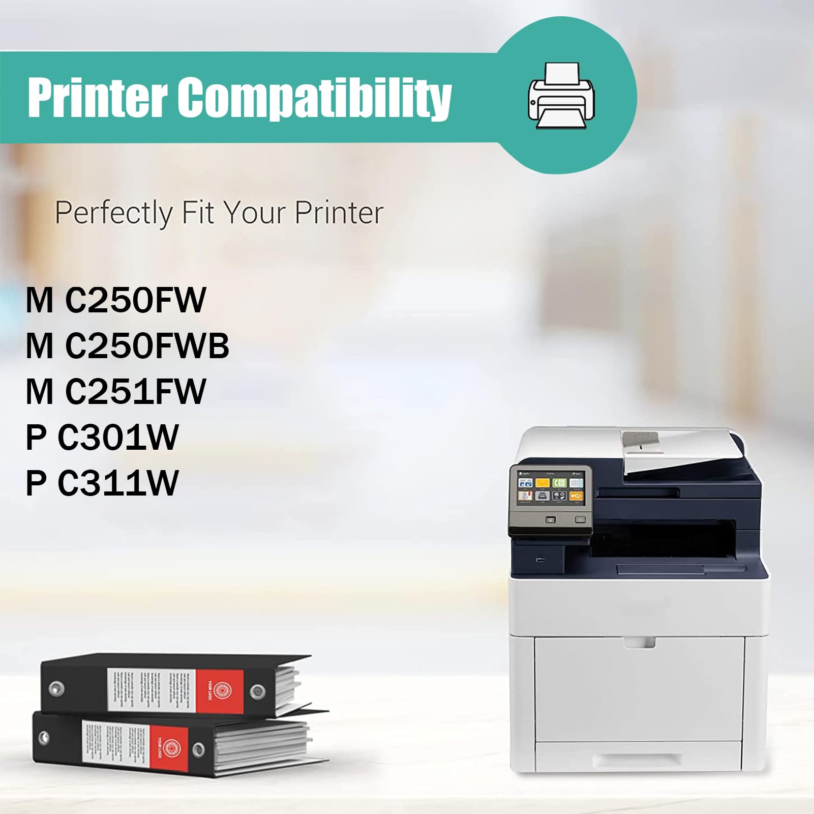 XNINJA Compatible High Yield MC250H Toner Cartridges for Ricoh 408336 408337 408338 408339 for M C250FW M C250FWB M C251FW P C301W P C311W Printer Magenta