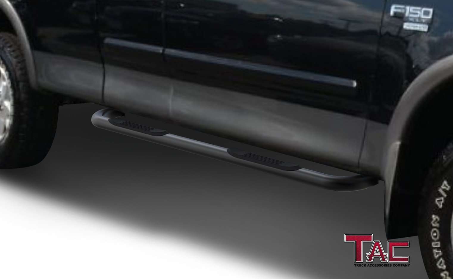 TAC Side Step Fit 1997-1998 F150/F250LD Super Cab 3 Door / 1999-2003 F150/F250LD Super Cab 4 Door (Incl. 04 Heritage) 3" Black Side Step Nerf Bars Step Rails Running Boards 2Pcs