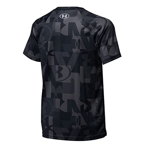Under Armour Boys Tech Big Logo Printed Short-Sleeve T-Shirt , Black (002)/White , Small