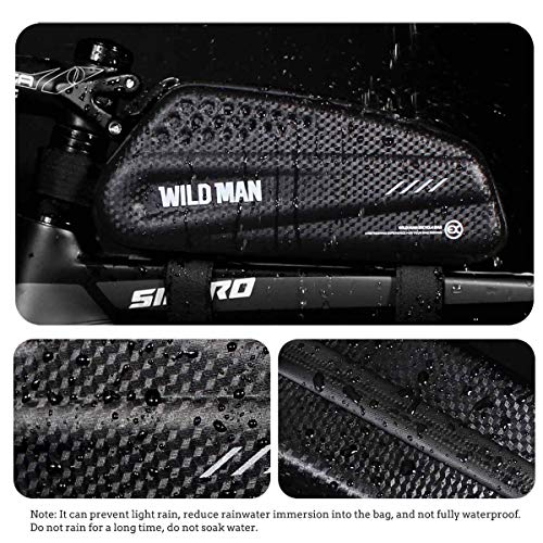 WILD MAN Waterproof Hard Shell Front Frame Bike Bag Large Capacity for Cycling Accessories Storage Suit for Road Mountain Cycling