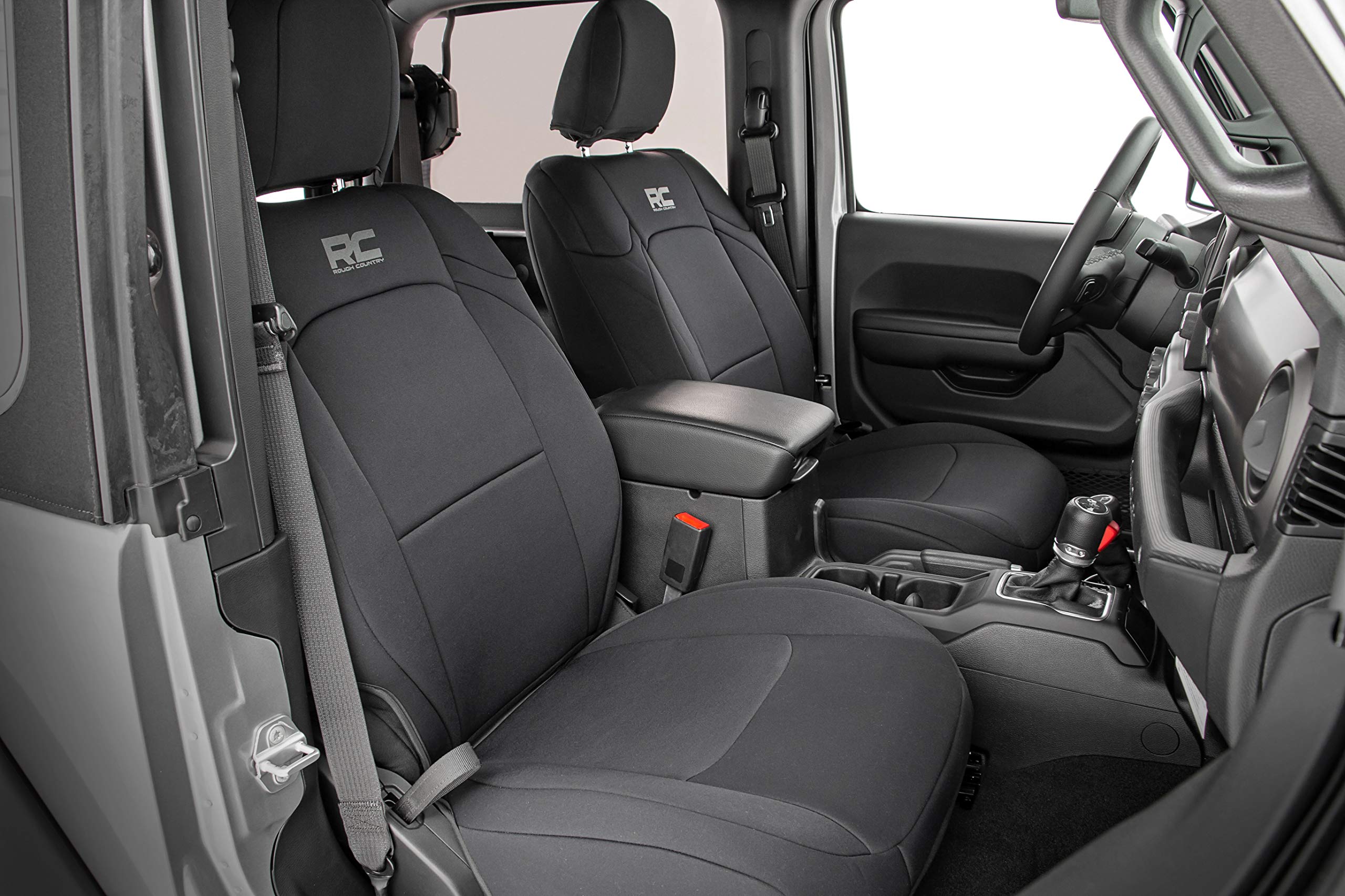 Rough Country Neoprene Seat Covers for Jeep Wrangler JK 2-Door (2011-2012) - Neoprene Waterproof Seat Covers, Foam Padded Wrangler Seat Covers 2-Door Full Set - Front & Rear Seat Covers
