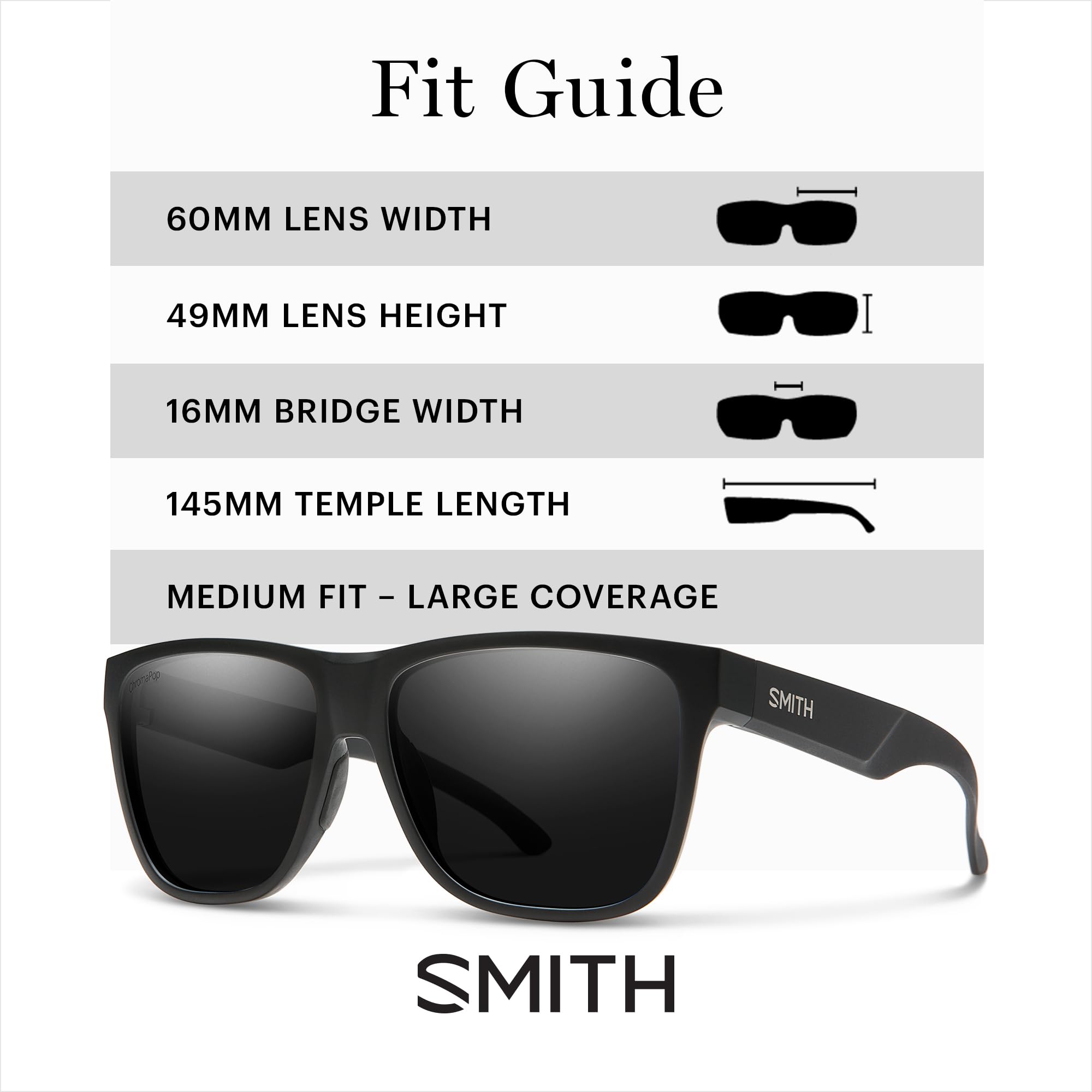 SMITH Lowdown XL 2 Sunglasses – Performance Sports Active Sunglasses For running or Everyday Wear – For Men & Women – For Men & Women – Matte Black + Black ChromaPop Polarized Lenses
