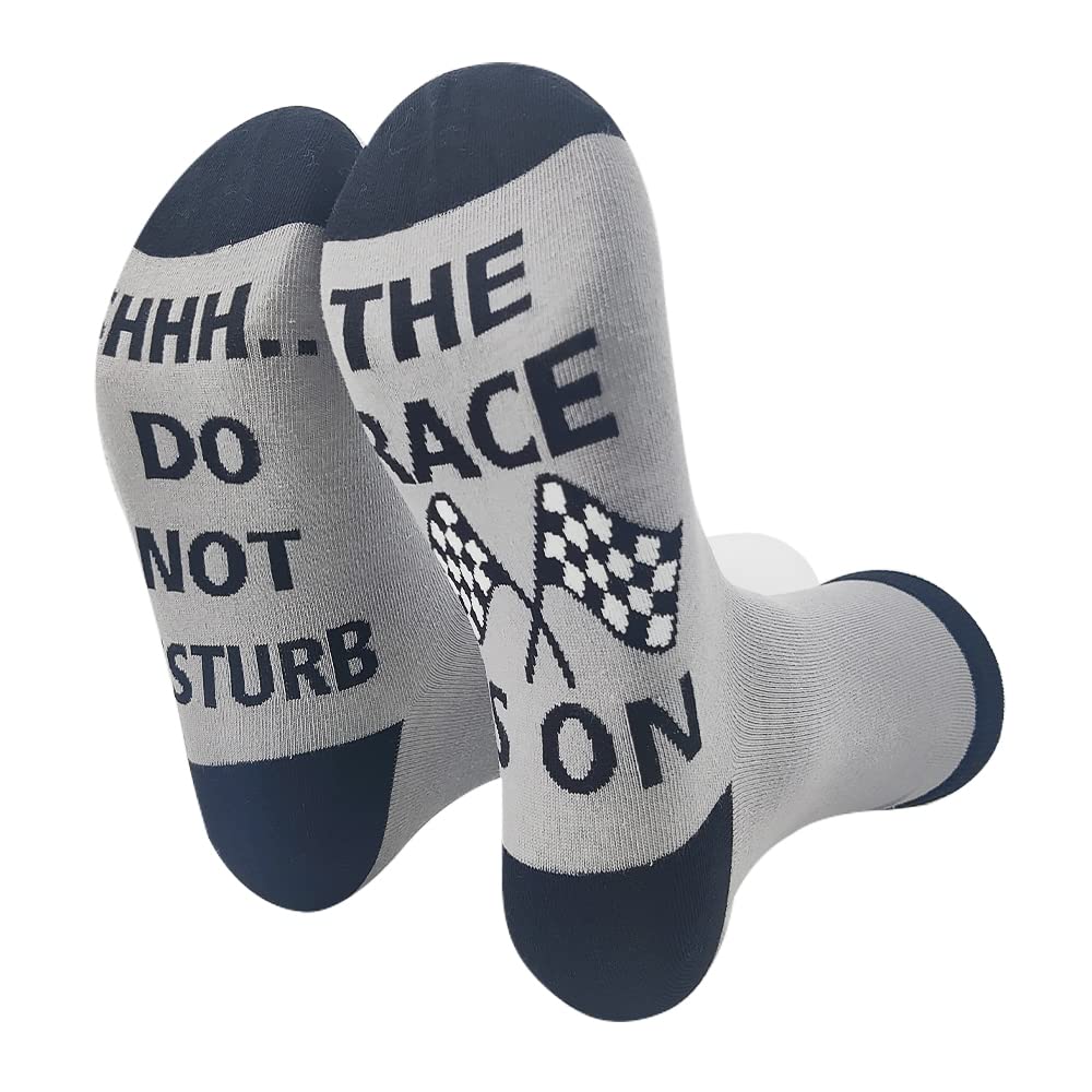 ZHANTUONE Socks Gift,Shhh...Do Not Disturb,The Race is on, Racing Fans Gift Socks,Race Car Socks,Race Car Gift, Racing Game Gift