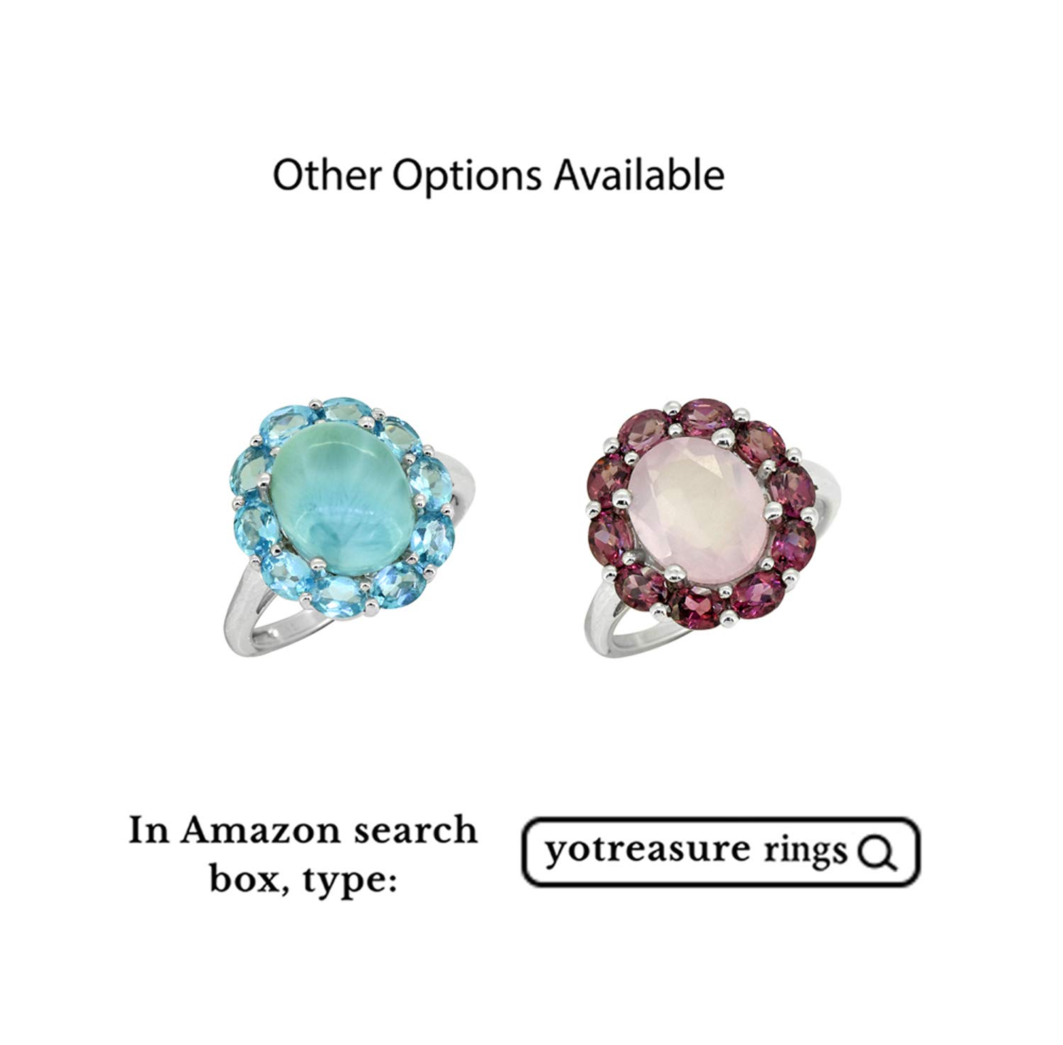YoTreasure 5.43 ct. t.w. Larimar Blue Topaz Solid 925 Sterling Silver Flower Cluster Ring