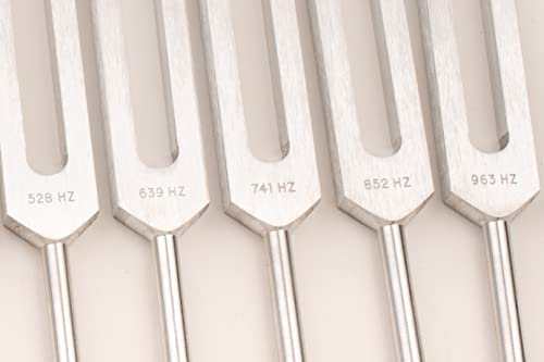 Solfeggio Tuning Forks for Healing by Omnivos for Sound Therapy, Chakra Healing, Includes the 528 hz Tuning Fork, Made in the USA