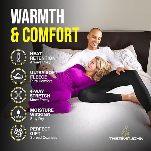 Thermajohn Long Johns for Men, Thermal Underwear for Men Long Underwear Mens Leggings Thermal Pants Men Cold Weather Bottoms (Grey, Large)