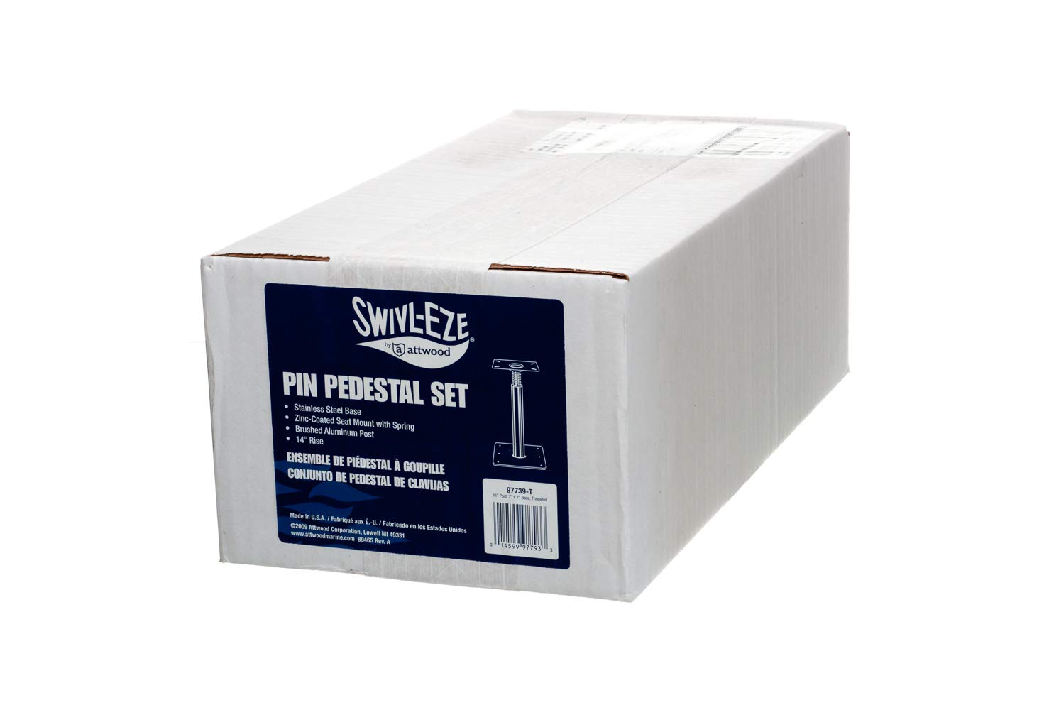 Swivl-Eze 97739-T Lock'N Pin 3/4" Pedestal, 11", One Size