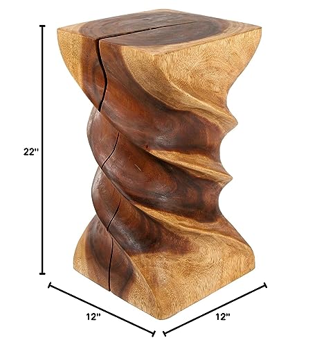 Strata Furniture Triple Twist Stool, Walnut