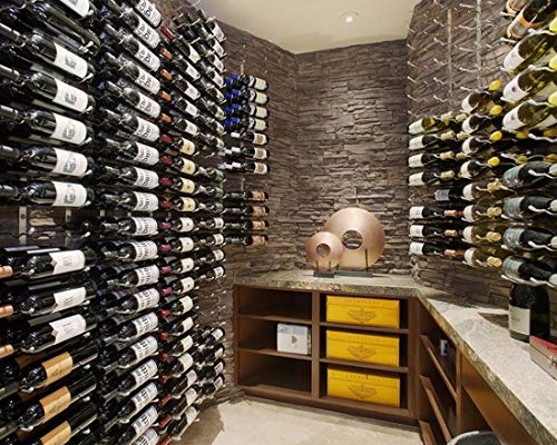 ZUOTEN 9 Bottle Wall Mounted Wine Rack | Black Fashion Modern Wine Cabinet Wall Mounted Wine Bottle Rack Metal Mounted Wine Rack Hanging Wine Rack for Home