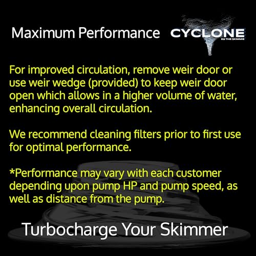 The Skimmie Cyclone - Turbocharges Pool Skimmer Water Flow - Improves Pool Surface Cleaning & Debris Removal - Pool Accessories & Pool Skimmer 7" Funnel Design Works with Any Pool Water Level