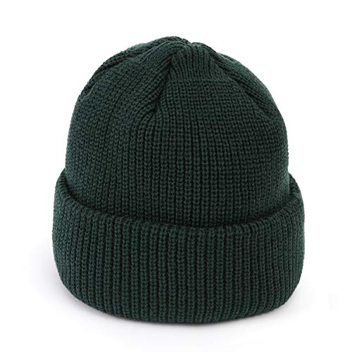 UNDERCONTROL Fisherman Marine Fit Strap Beanie Hat Free Size - Unisex Plain Watch Cap (Green)