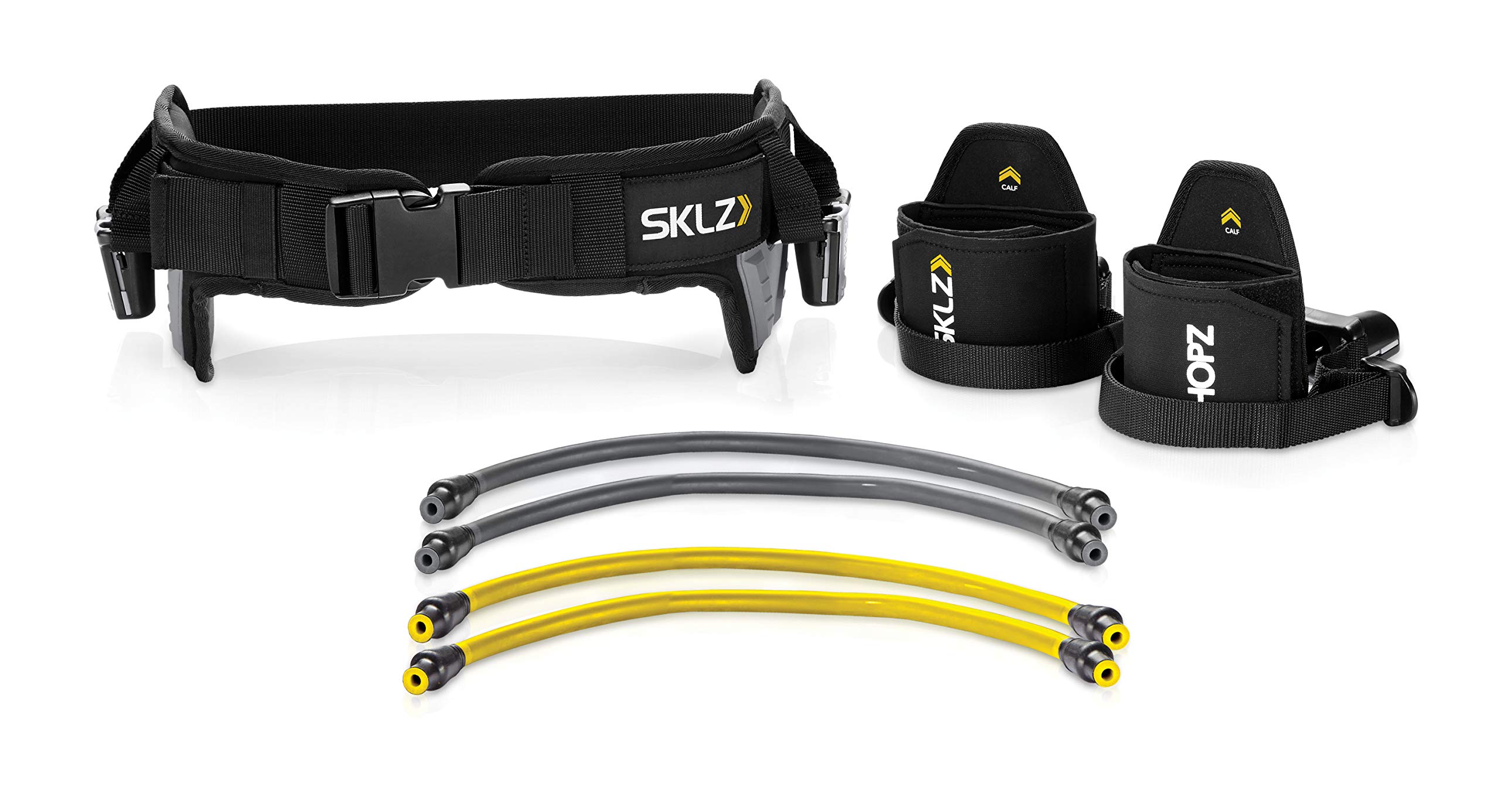 SKLZ HOPZ Straps Vertical Jump Trainer with Belt, Cuffs, and Resistance Bands Yellow