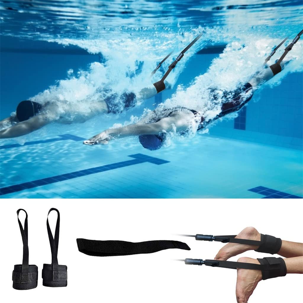 YFQHDD Adjustable Swim Training Resistance Elastic Belt Swimming Exerciser Safety Rope Latex Tubes (Color : Yellow, Size : One Size)