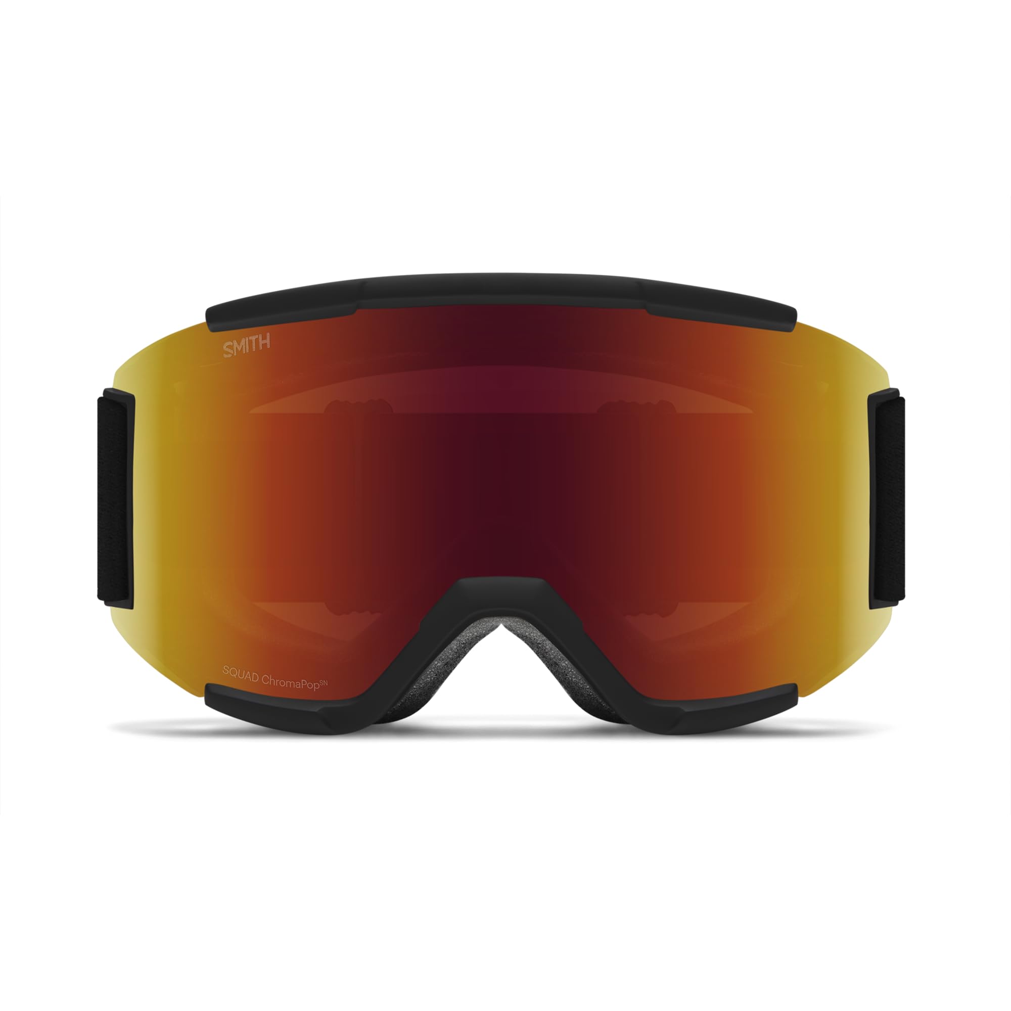 SMITH Squad Goggles with ChromaPop Lens β Performance Snowsports Goggles with Replaceable Lens for Skiing & Snowboarding β for Men & Women β Black + ChromaPop Sun Red Mirror Lens