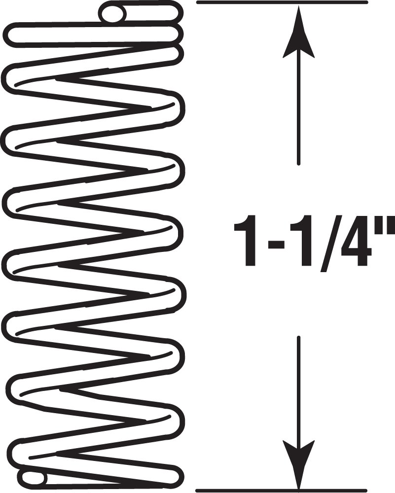 Prime-Line SP 9708 Compression Spring, Spring Steel Construction, Nickel-Plated Finish, 0.091 GA x 11/16 In. x 1-1/4 In. (2 Pack)